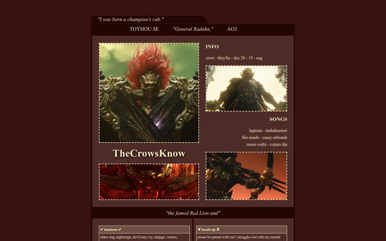 abt myself, radahn theme